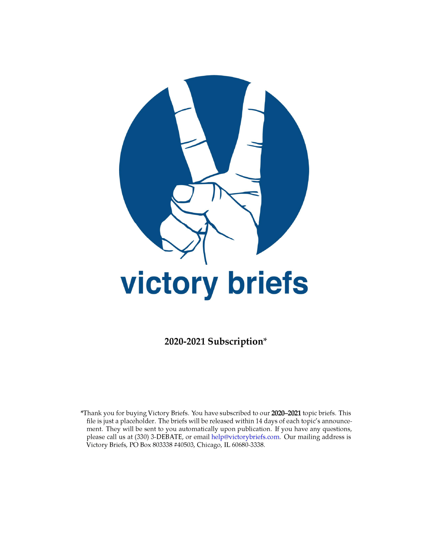 2020-2021 Public Forum March Brief